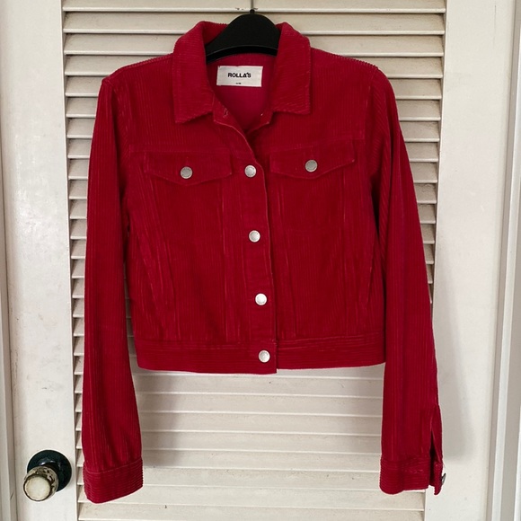 ROLLA'S | Jackets & Coats | Rollas Red Corduroy Jacket Xs | Poshmark